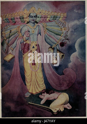 This artwork depicts the Hindu mythological figures of Varaha and ...