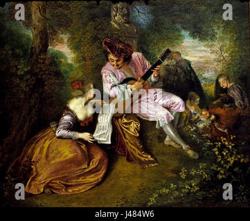 Jean-Antoine Watteau, Love in the French Theatre Stock Photo - Alamy