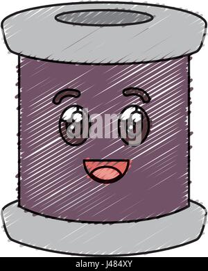 Cartoon illustration of funny spool of thread object clip art Stock ...