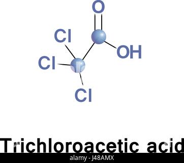 Trichloroacetic acid. Molecular model of the chemical compound and ...
