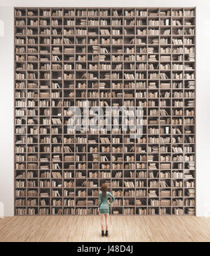 3d render library interior Stock Photo - Alamy