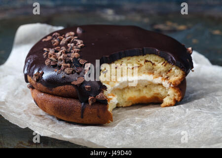 Bouchee cake with chocolate Stock Photo - Alamy