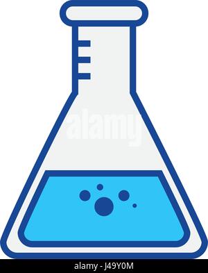 Laboratory glass equipment one line colored continuous drawing. Filter ...