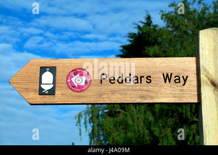 Peddars Way, footpath sign, Acorn Trust, Cycle Route, Holme next the ...