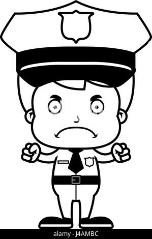 A cartoon child police officer angry and running Stock Vector Image ...