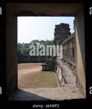 Angkor, Cambodia, Indochina Panorama taken from the third level of the ...