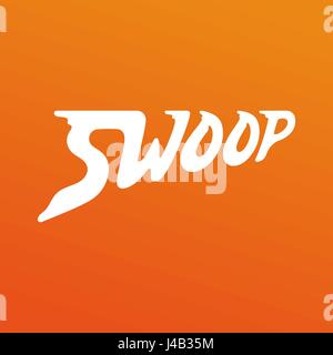 Swoop vector logo design. Lettering vector logo. Calligraphic logotype ...