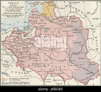 17th century Map of Lithuania Stock Photo - Alamy