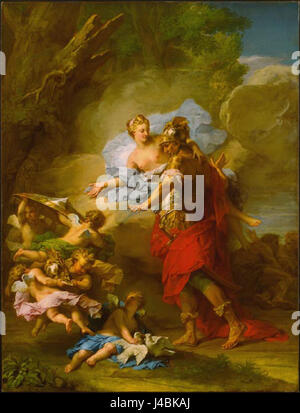 This painting illustrates the mythological scene of Aeneas' arrival in ...