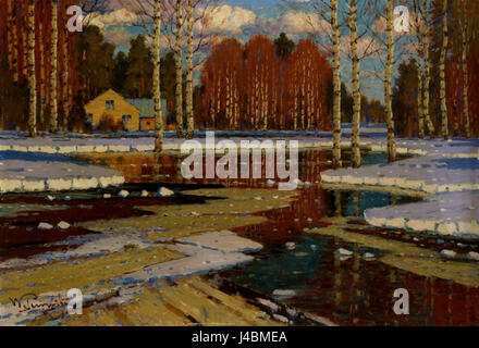 Purvitis Pavasaris marts is a landscape painting by Latvian artist ...