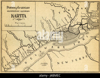 Pennsylvania First colonization map Stock Photo - Alamy