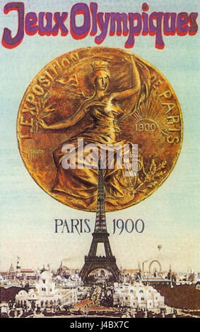 1900 PARIS SUMMER OLYMPICS - poster for the three classes of fencing ...