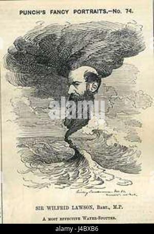 A political cartoon from Punch magazine, illustrating a racist ...
