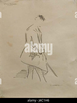'Chumbito de perfil' by Rafael Barradas depicts a profile portrait of a ...