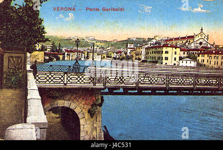 Ponte Garibaldi VR Cartolina Stock Photo - Alamy
