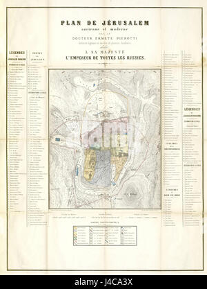This historical map shows the layout of Jerusalem, detailing the city's ...