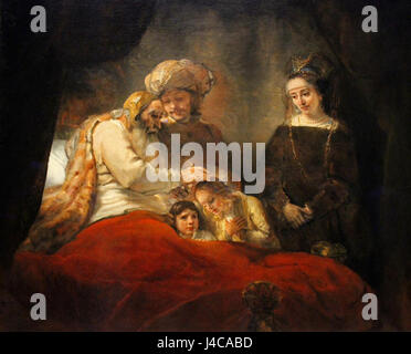 Jacob blessing Joseph and his two sons Ephraim and Manasseh - Thomas ...