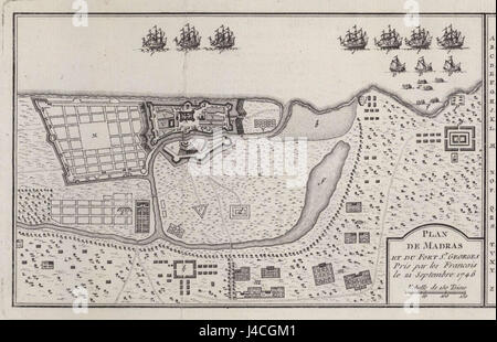 Map of Madras and Fort St. George Stock Photo - Alamy