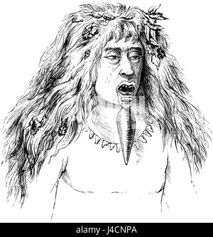 Botocudo indian from south america Stock Photo - Alamy