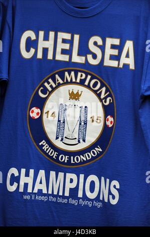 A general view of Chelsea merchandise for sale ahead of the Carabao Cup ...