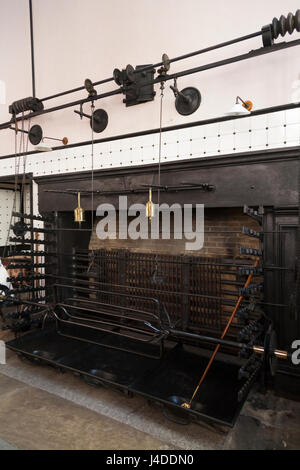 Turnspit roasting oven in the kitchen at Holkham Hall, Wells-next-the ...