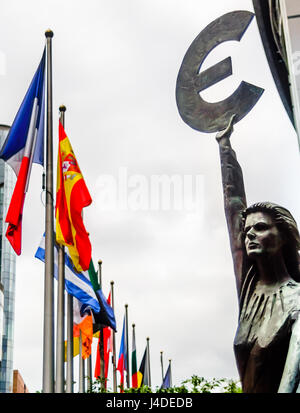 Belgium, Brussels, statue of Europe Unity in Peace, by the European ...