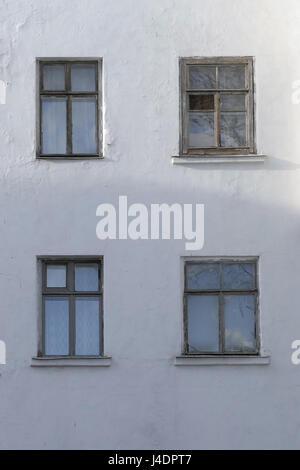 blue and white wooden wall illuminated at night Stock Photo - Alamy