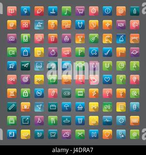 User interface vector icons mixed set collection Stock Vector Image ...