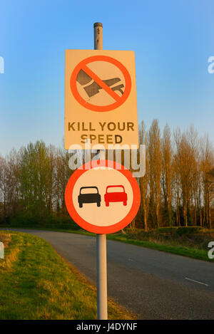 Kill Your Speed road sign Stock Photo - Alamy