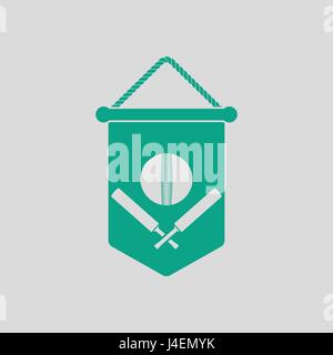 Cricket shield emblem icon. Gray background with green. Vector ...