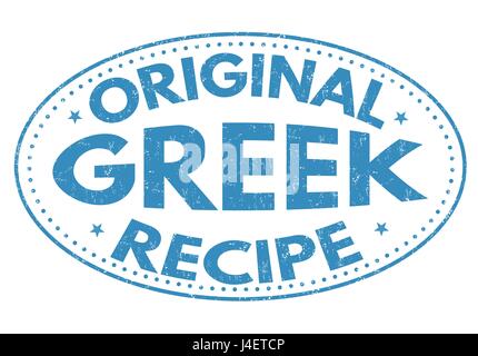 Original greek recipe sign or stamp on white background, vector ...