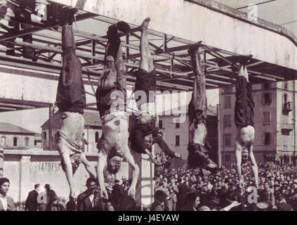 The photo of Mussolini and Petacci at Piazzale Loreto in 1945 captures ...