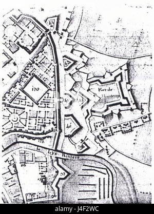 This map depicts the strategic layout of forts at Riouw, providing ...