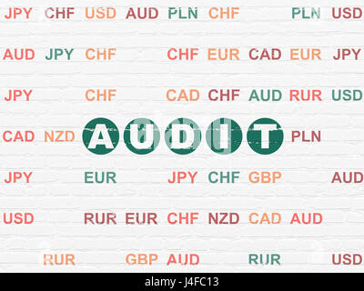 Business concept: Audit on wall background Stock Photo - Alamy