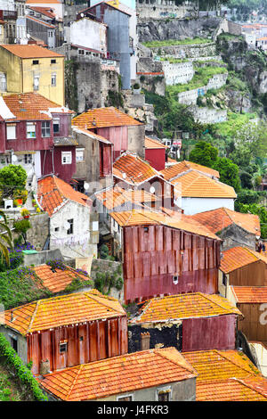 old poor houses in old Porto Portugal Stock Photo - Alamy