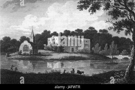 Tabley Old Hall engraving Stock Photo - Alamy