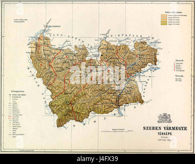 Szeben county map Stock Photo - Alamy