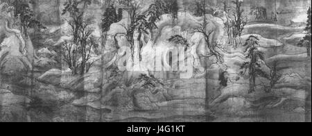 The 'Saigyo Monogatari Emaki' is an illustrated scroll depicting the ...