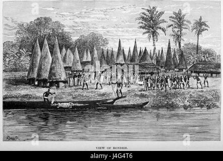A view of Africa and the surrounding region on a fine, detailed and ...