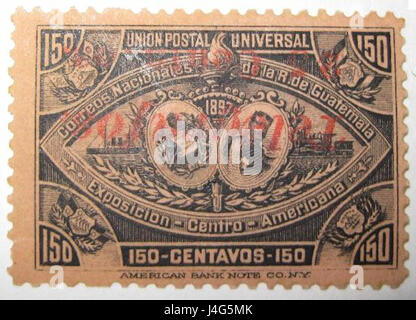 Telegraph stamp of Guatemala inverted overprint Stock Photo - Alamy