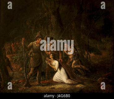 This historical painting by John Blake White depicts the heroic act of ...