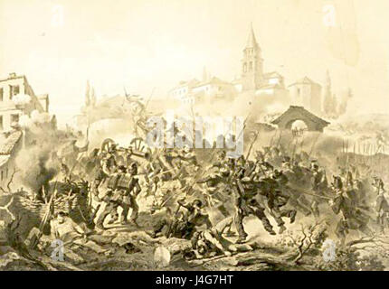 Stanislao Grimaldi Dal Poggetto - attacco di Sommacampagna -litografia ...