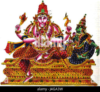 This sculpture depicts Lord Shiva and Goddess Parvati seated on Nandi ...