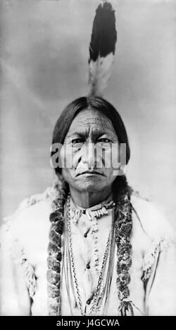 Sitting Bull a great leader of the Sioux tribe remembered for the Battle of Little Bighorn ...