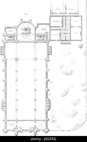 This architectural plan depicts the design of the Church of Chalivoy ...