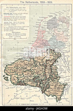 Southern Netherlands map 002 Stock Photo - Alamy