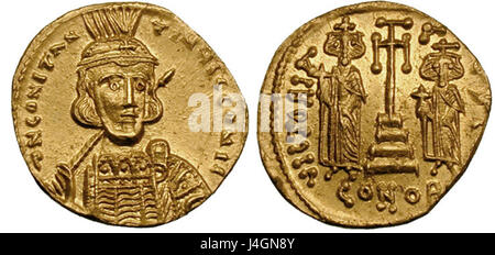 Solidus of Constantine IV with Heraclius and Tiberius Stock Photo - Alamy