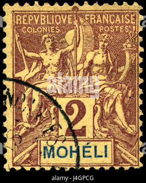 Stamp Moheli 1906 2c Stock Photo - Alamy