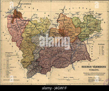 Szeben county administrative map Stock Photo - Alamy