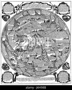 This early 18th-century Russian lubok print provides a cosmographical ...